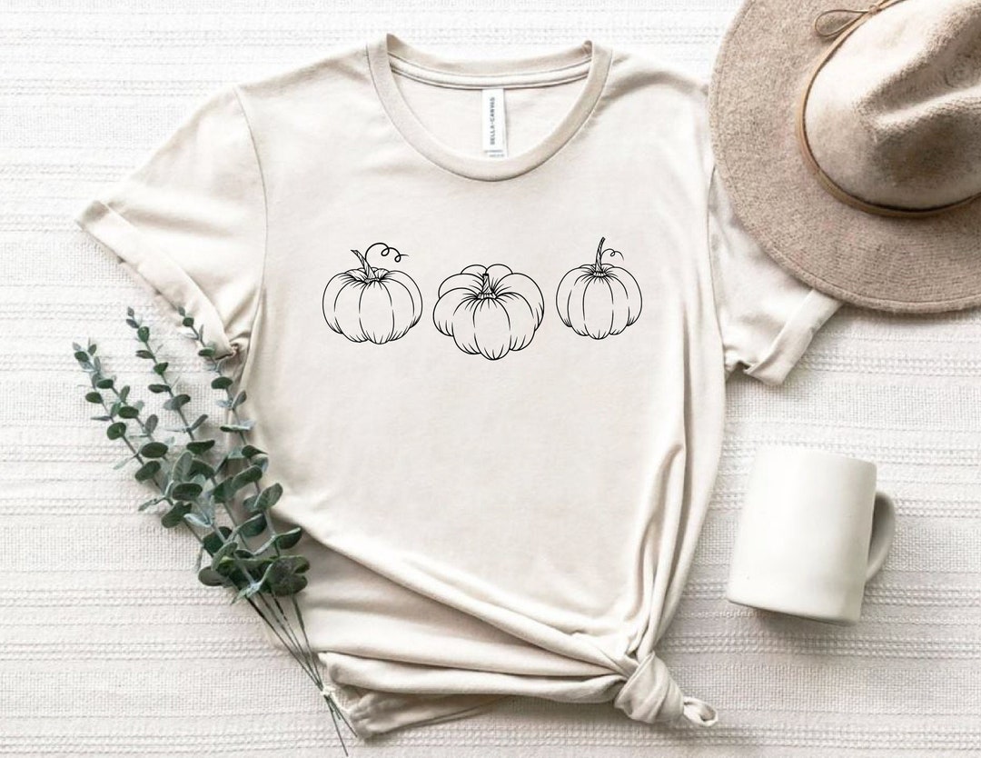 Three Pumpkins SVG - Hand Drawn Pumpkin Clipart - Cricut, Silhouette ...