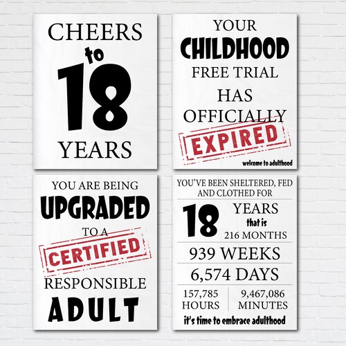18th Birthday Printable Poster Cheers to 18 Years Printable - Etsy
