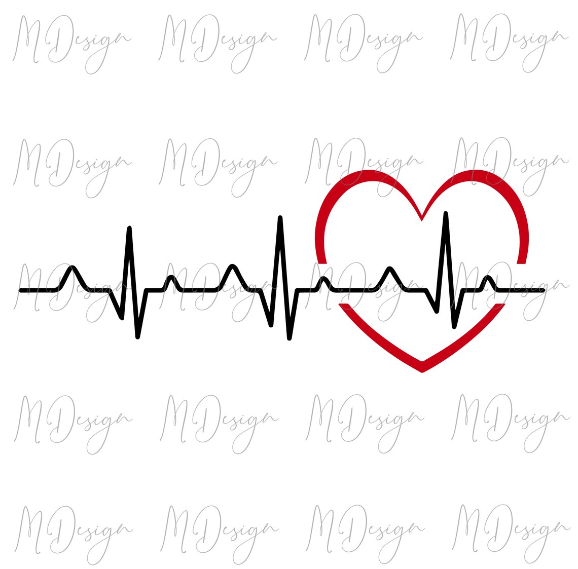 EKG Heartbeat SVG Design for Customizing Nurse Medical Staff - Etsy