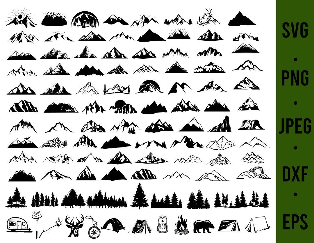 Bergpaket SVG Berge SVG Camping SVG Dateien für Cricut, Silhouette ...