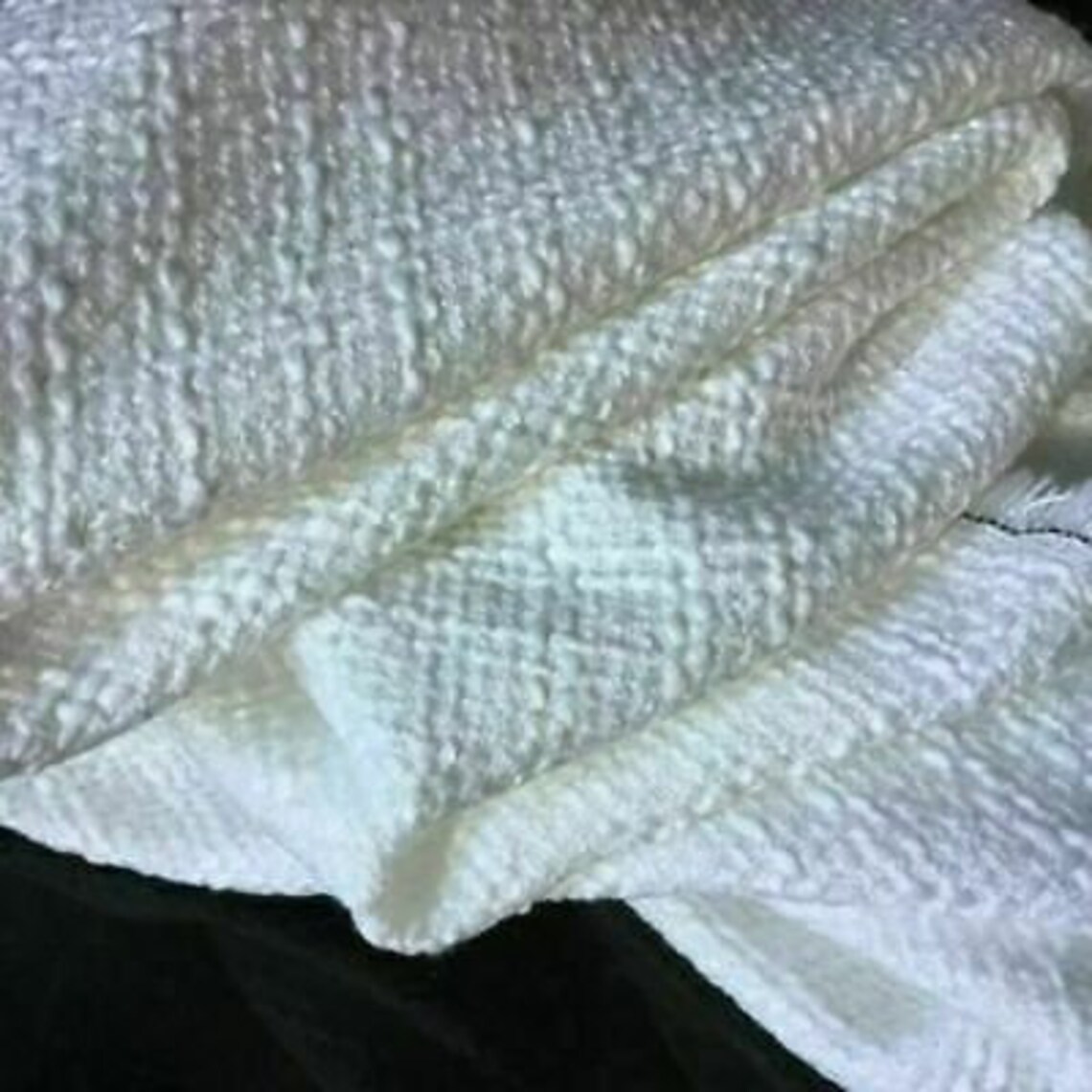 NEW Designer White Colour Wool Boucle Fabric 60 153 Cm - Etsy