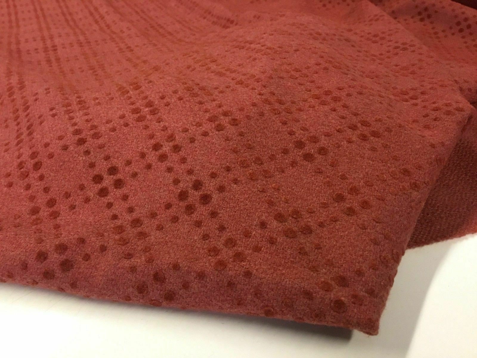 New Cranberry Colour Embossed Wool Jacquard Fabric 61'' 155cm as Seen ...