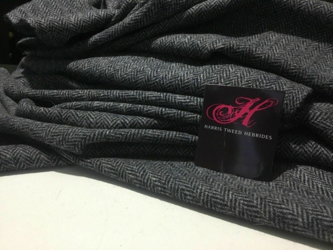 New Hand Woven Multicolour Harris Tweed 100% Wool Herringbone High ...