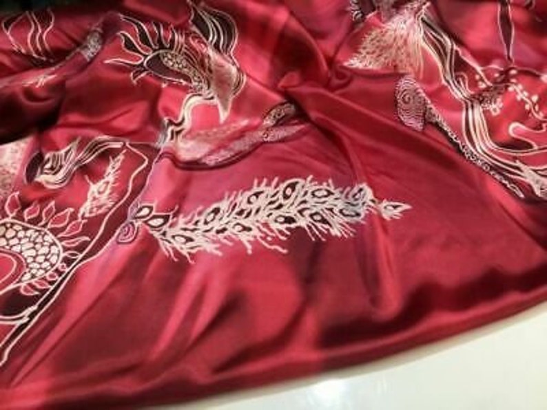 NEW High Class Designer Satin Print Fabric Material 44 | Etsy