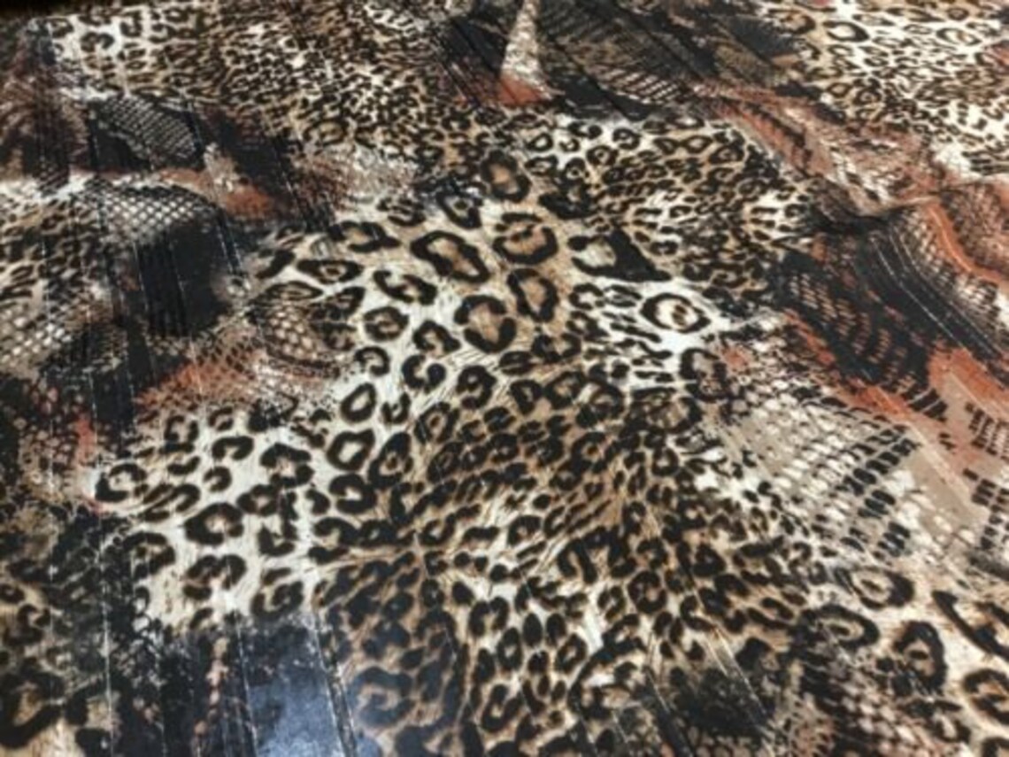 New High Class Designer Leopard Snake Print Lurex Chiffon - Etsy