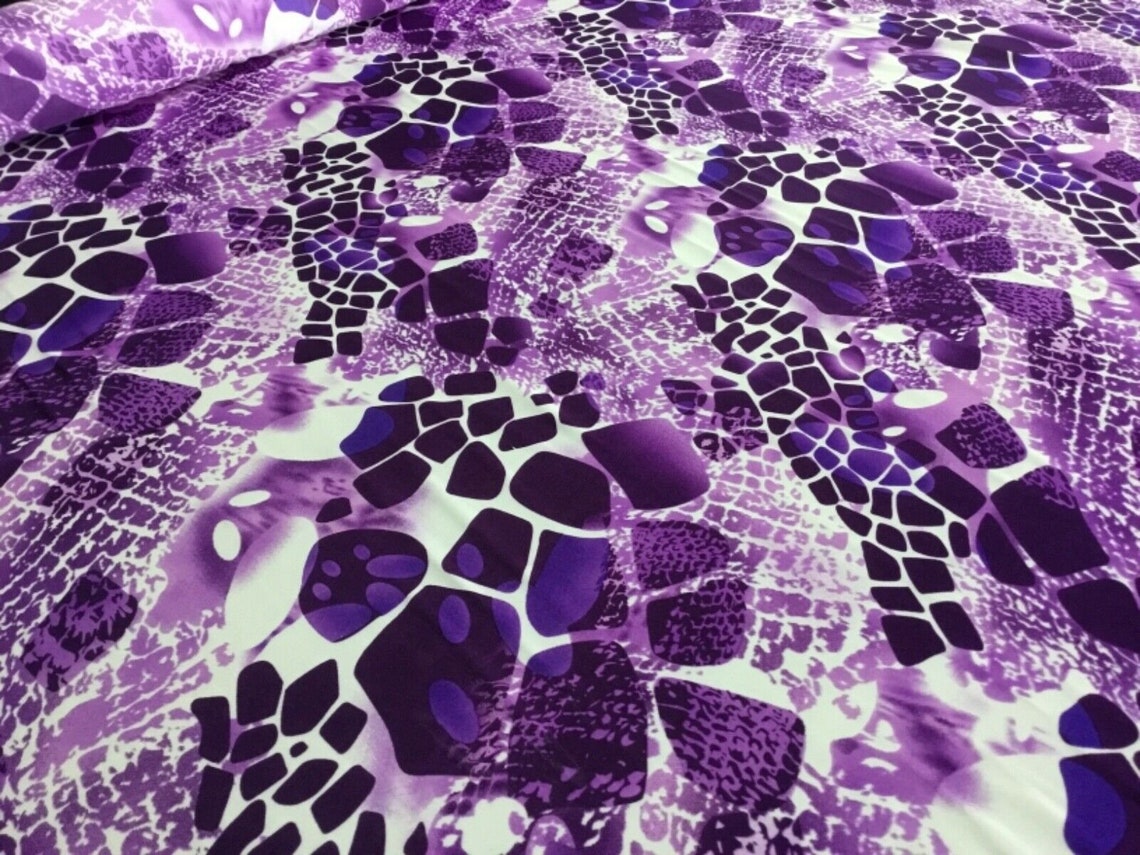 NEW High Class Designer Silky Stone Soft Satin Print Fabric As | Etsy