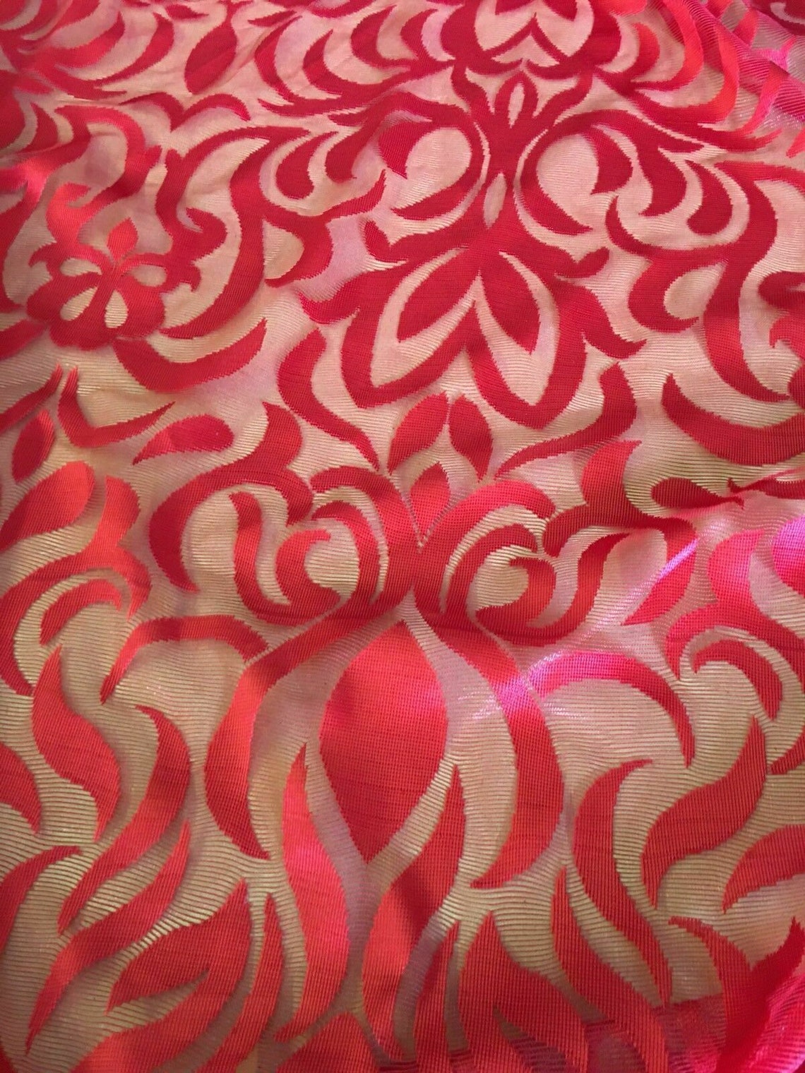 NEW Gorgeous Designer Red Burnout Lace Fabric 56” 144 Cm Very Valentino ...