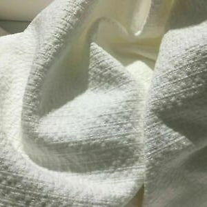 NEW Designer Ivory Colour Cotton Stretch Boucle Fabric Seen on Designer ...