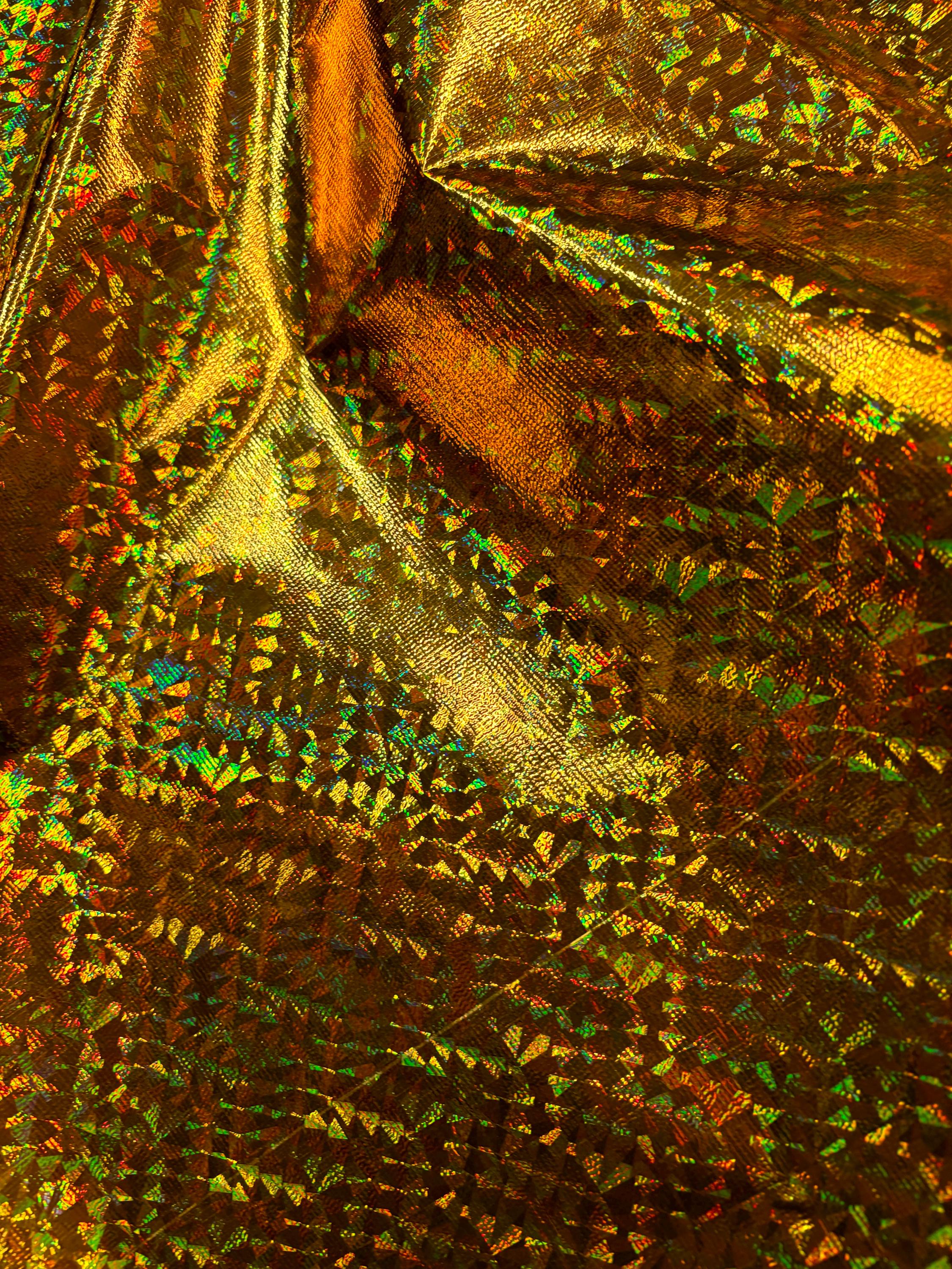 NEW High Class Designer Multi Colour Gold Colour Foil Fabric Material ...