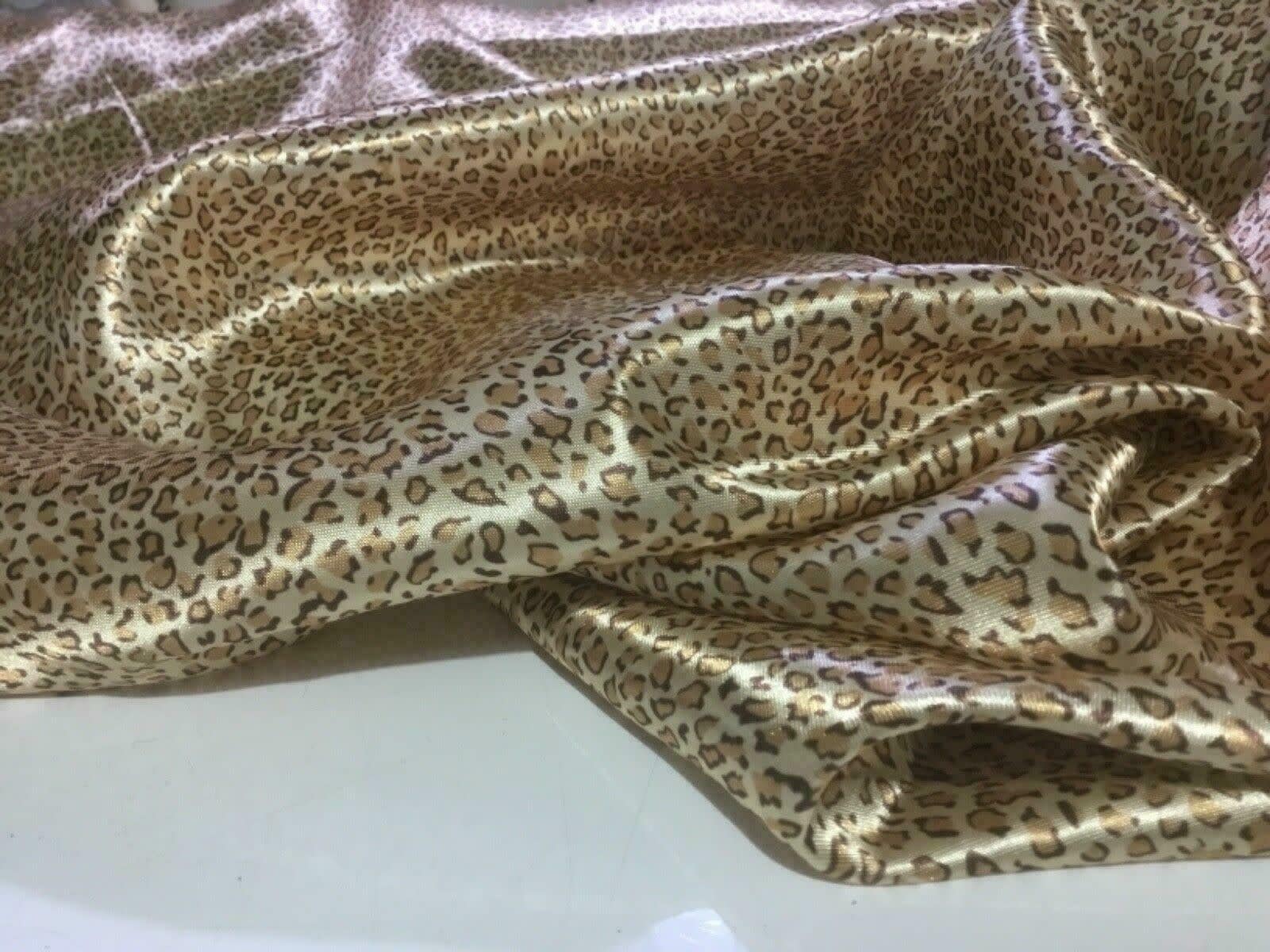 New Beautiful Designer Soft Leopard Satin Print Fabric 57'' 145 Cm ...