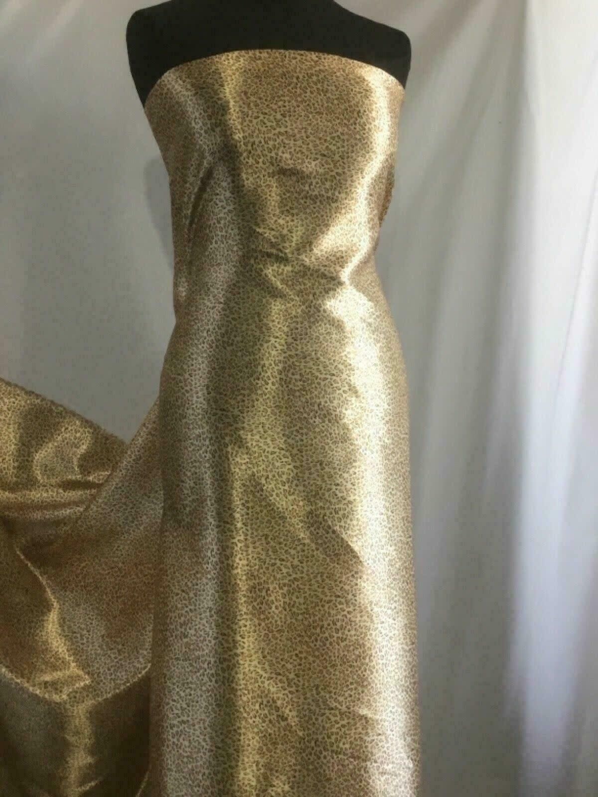 New Beautiful Designer Soft Leopard Satin Print Fabric 57'' 145 Cm ...