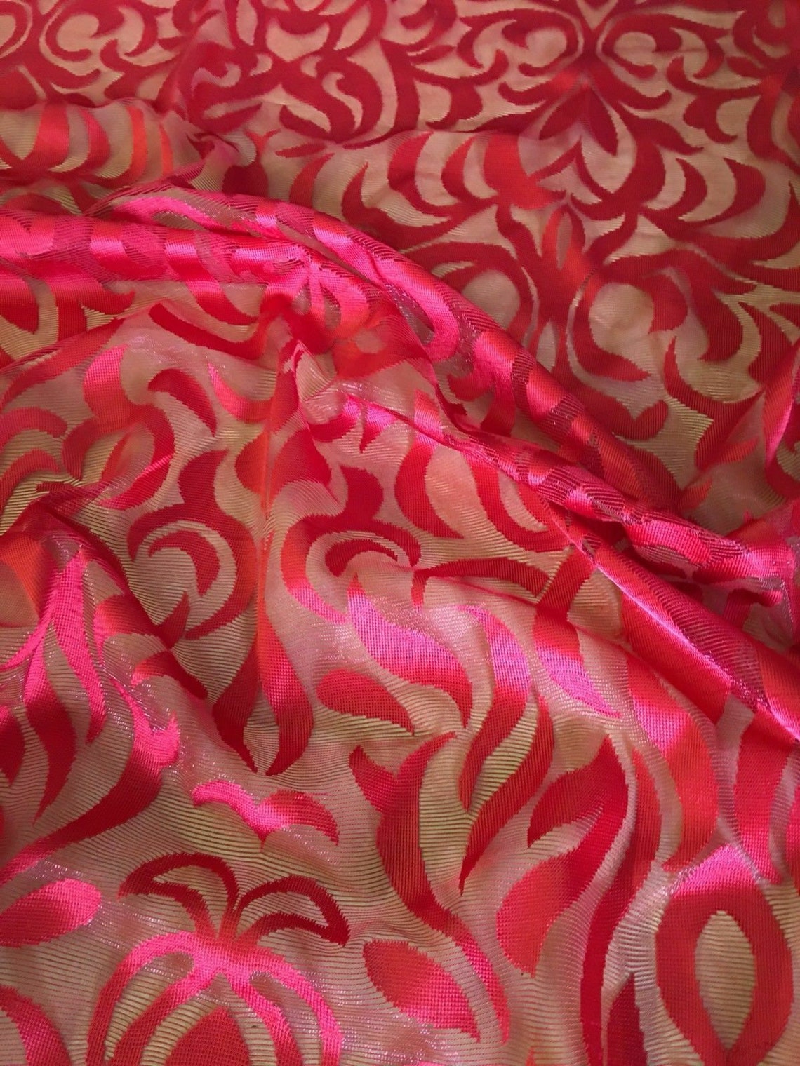 NEW Gorgeous Designer Red Burnout Lace Fabric 56” 144 Cm Very Valentino ...