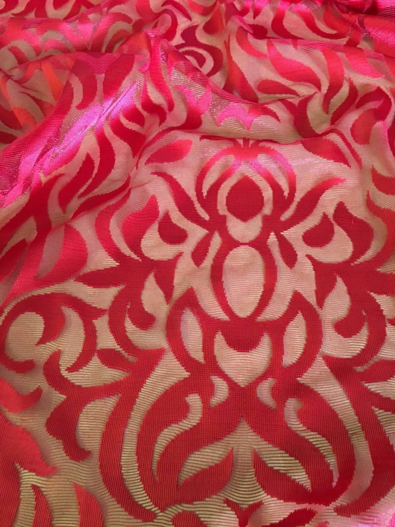 NEW Gorgeous Designer Red Burnout Lace Fabric 56” 144 Cm Very Valentino ...