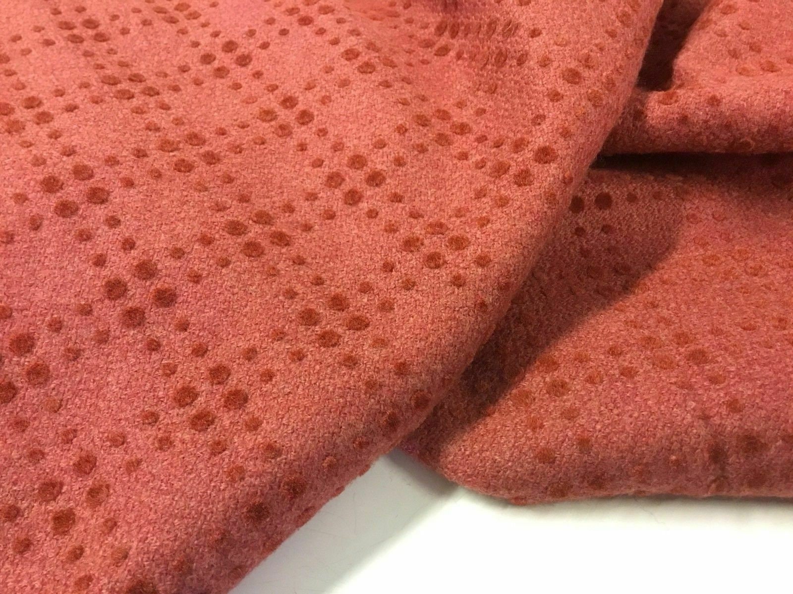 New Cranberry Colour Embossed Wool Jacquard Fabric 61'' 155cm as Seen ...