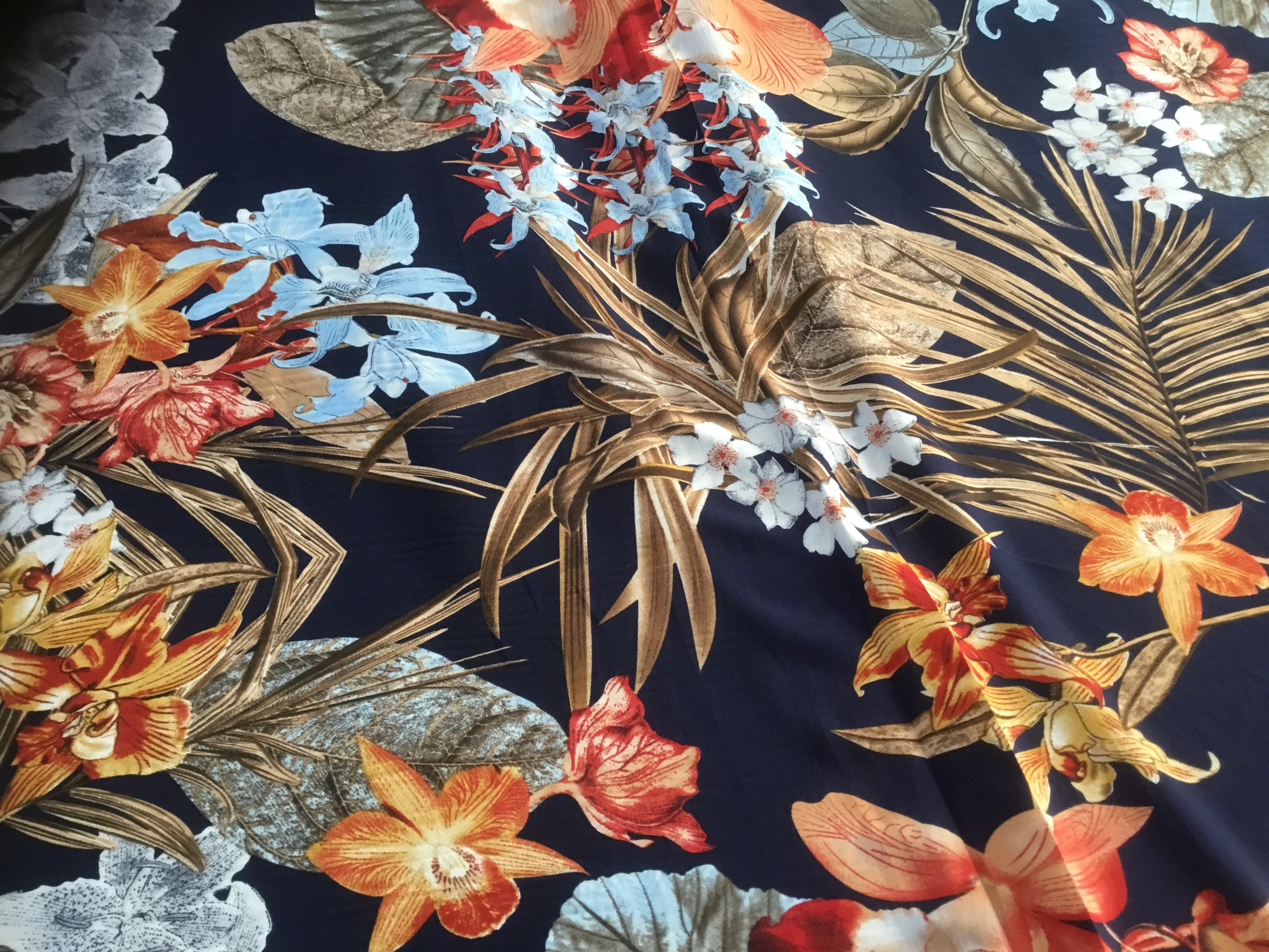 NUEVO High Class Soft Stretch Peach Crepe Floral Leaf Print - Etsy España