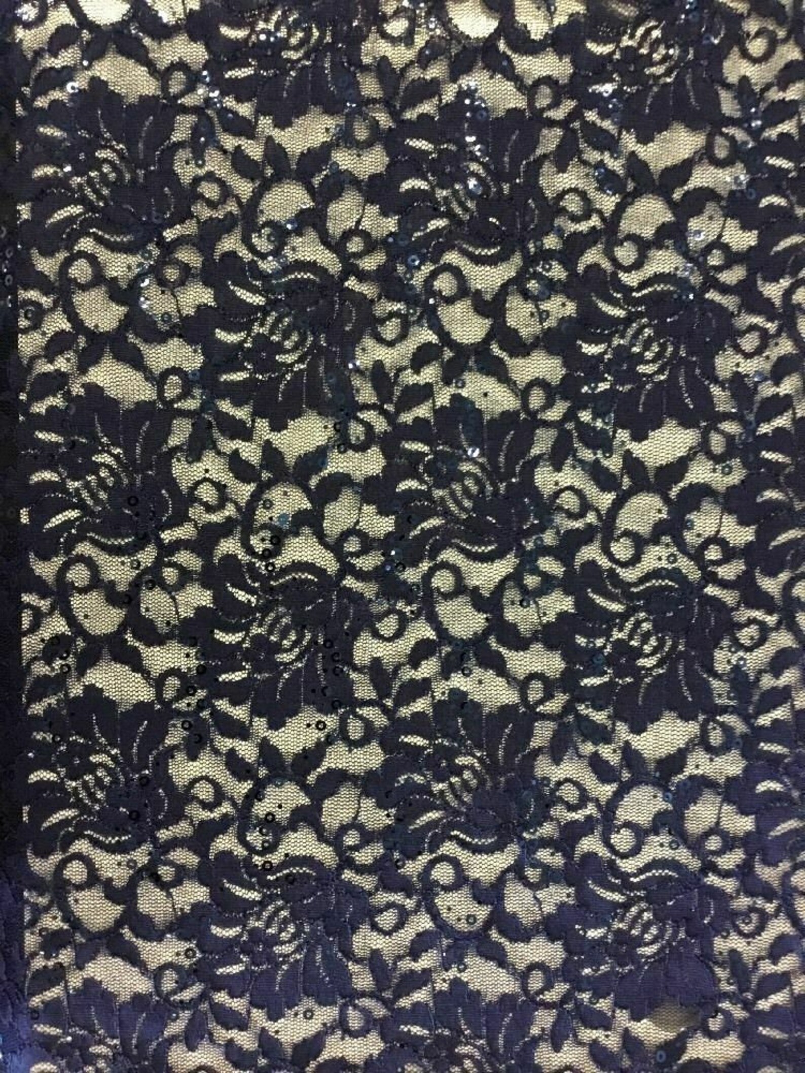 NEW Navy Corded Lace Fabric With Navy Sequins All Over 54" 136cm Lace ...