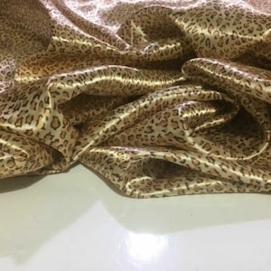New Beautiful Designer Soft Leopard Satin Print Fabric 57'' 145 Cm ...