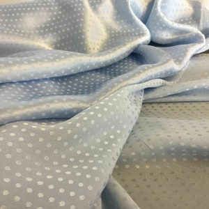 NEW 100% Silk Matt Silver Silk Marocain Spots Fabric 54" Dress Cloth ...