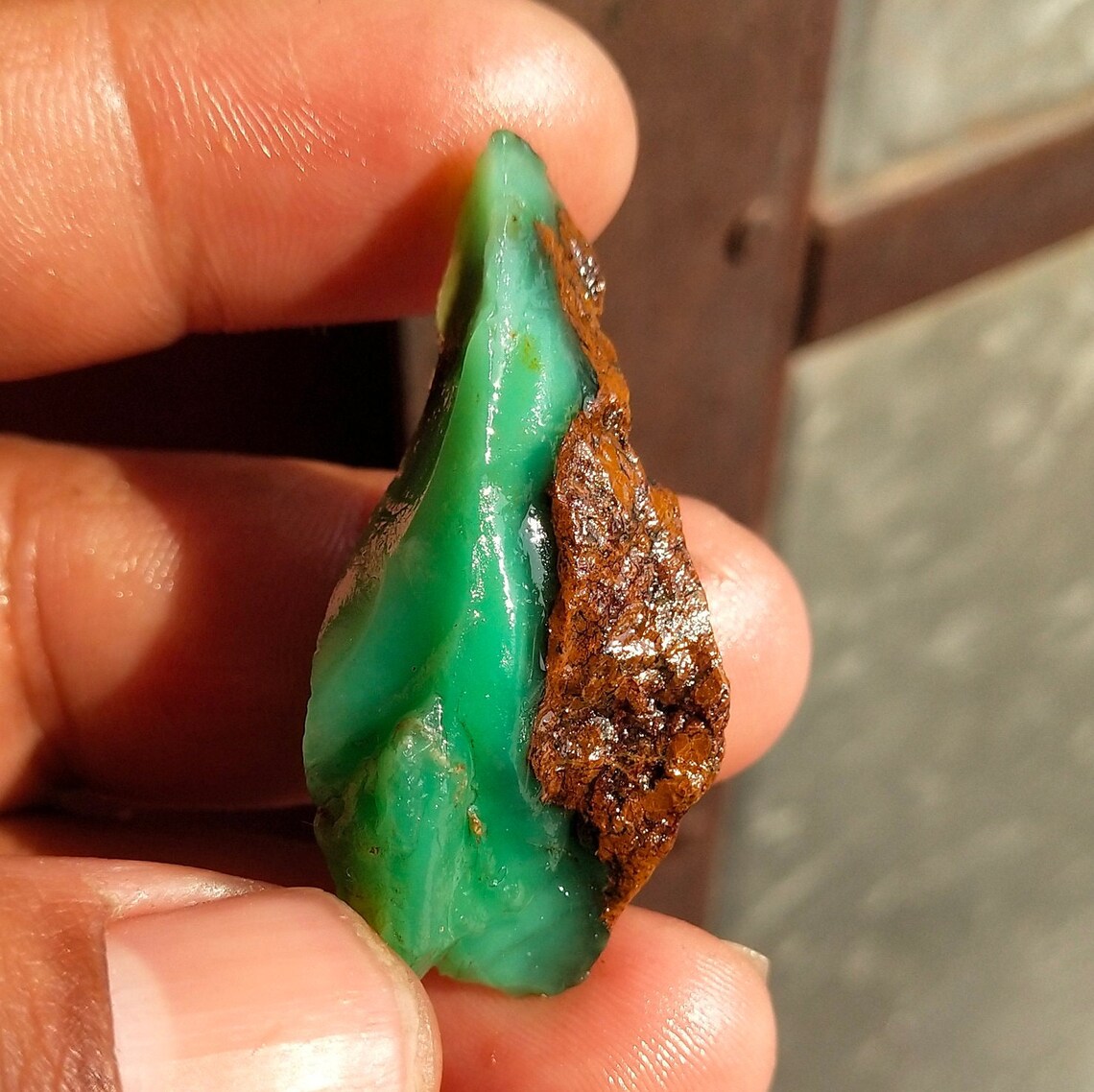 Rare Excellent Bio Color Natural Gemstone Chrysoprase Raw Super Fine ...