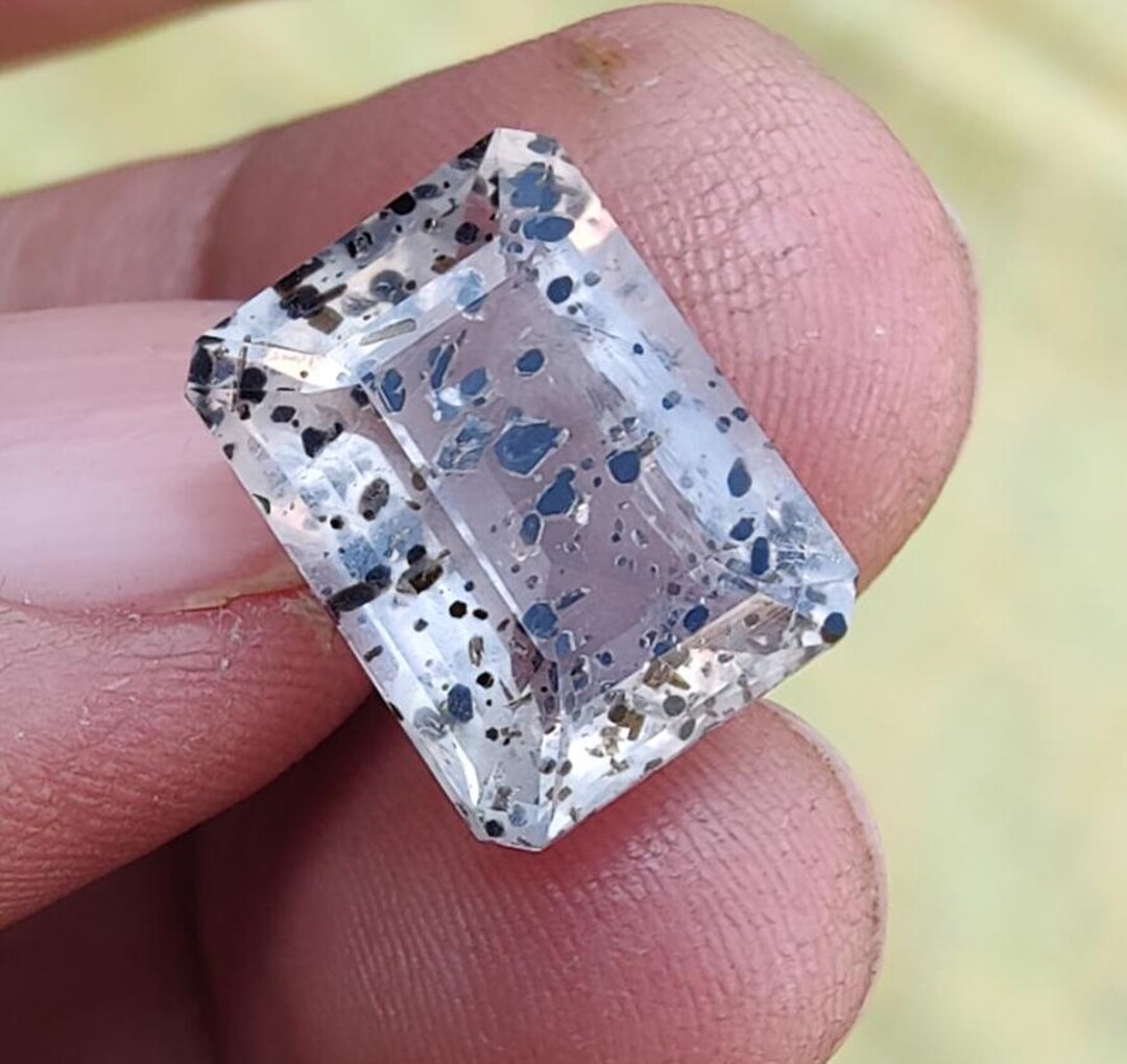 Natural Black Rutile Octagon Cut Ultimate Quality Black Dot Rutil Very ...