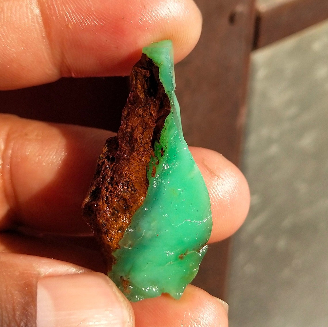 Rare Excellent Bio Color Natural Gemstone Chrysoprase Raw Super Fine ...