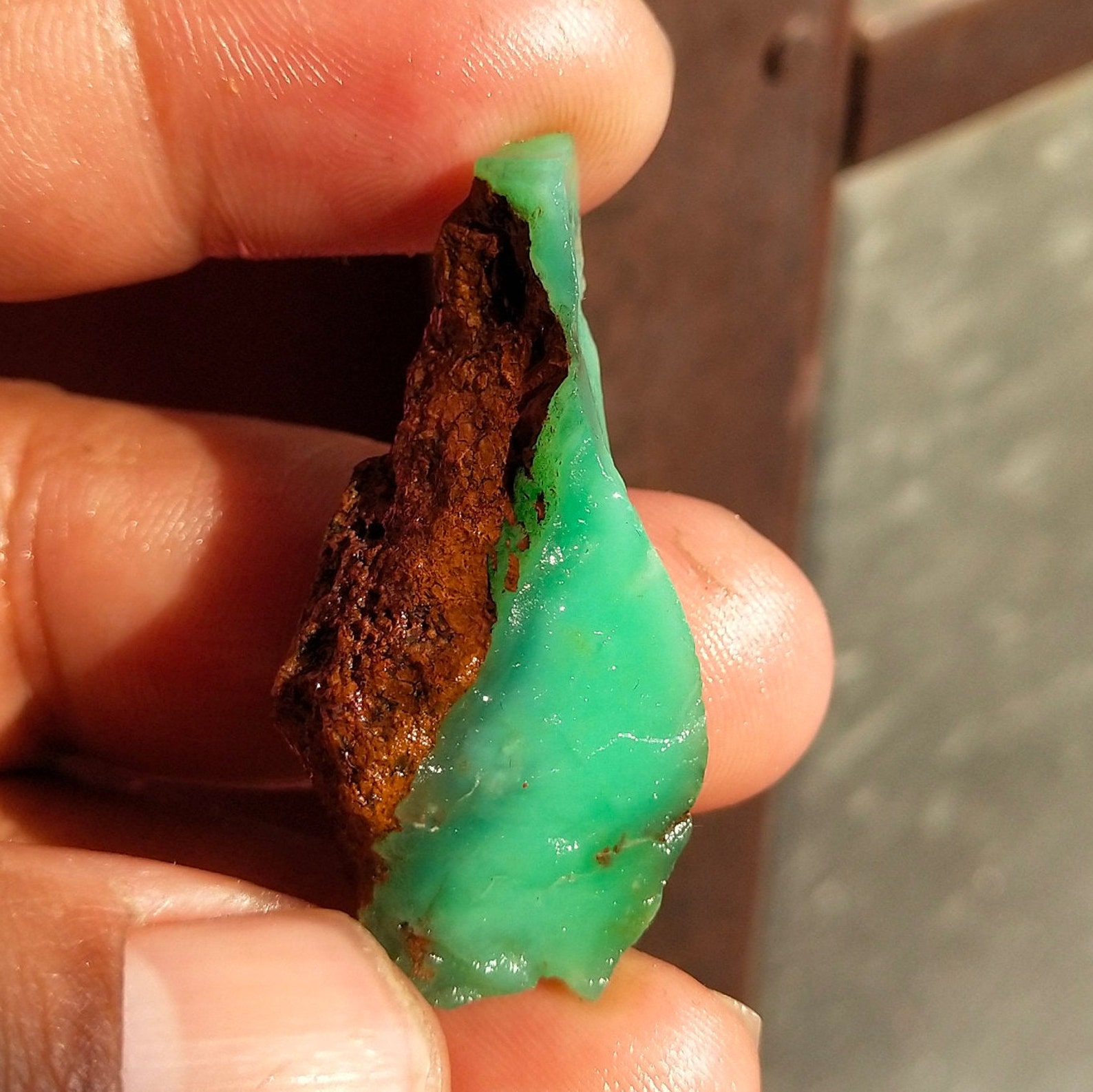Rare Excellent Bio Color Natural Gemstone Chrysoprase Raw Super Fine ...