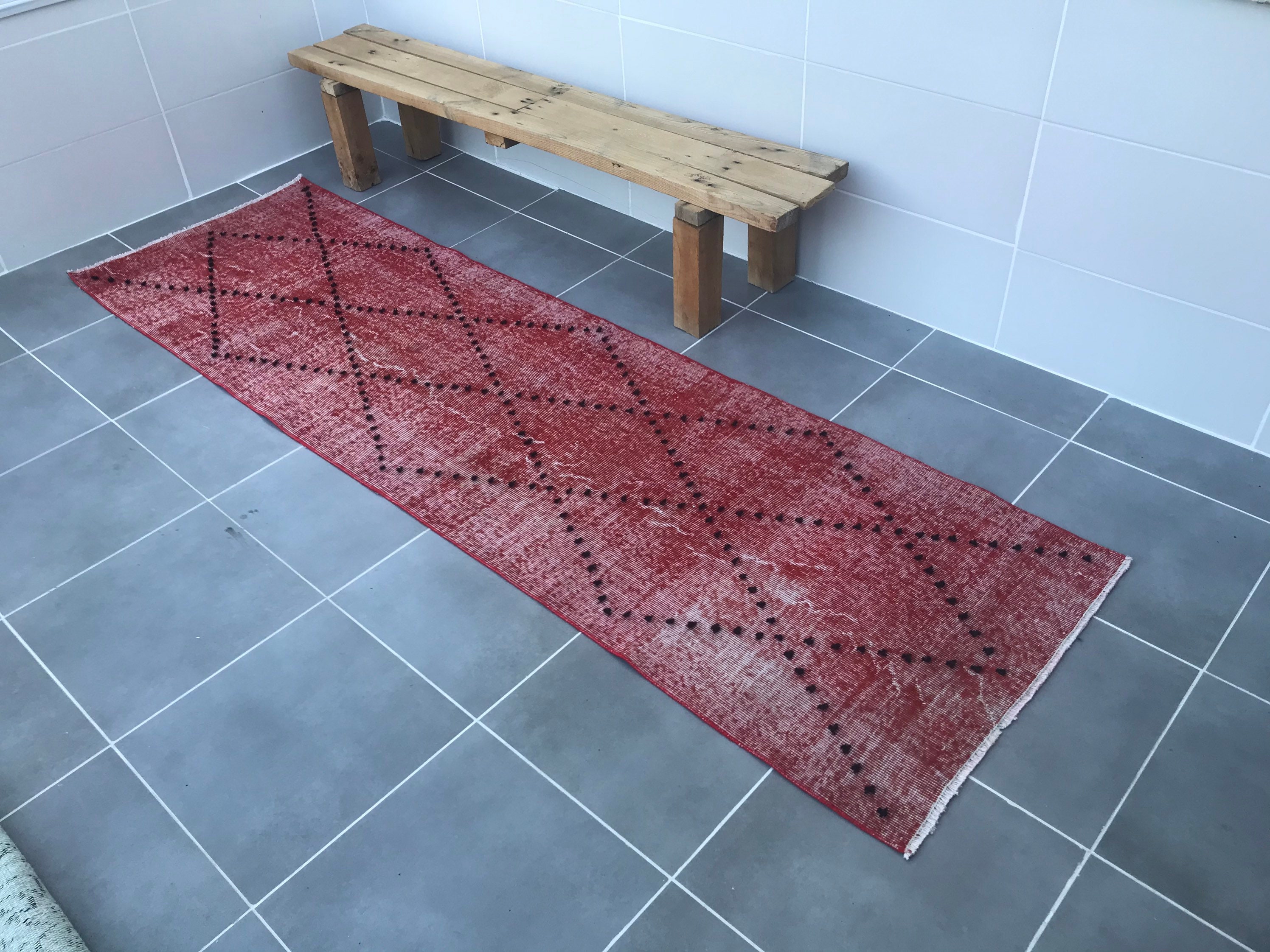 Red Modern Rug92x27feetred Rugkitchen Decor - Etsy