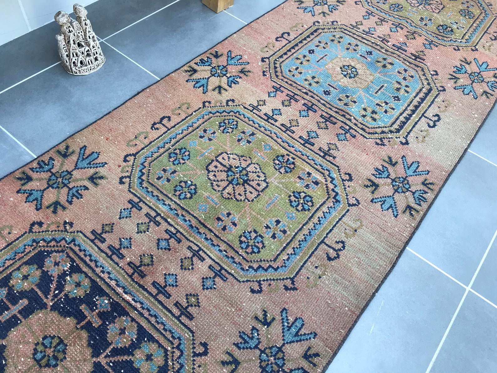 Traditional Runner Rug12x3x2'9feetvintage Oushak - Etsy