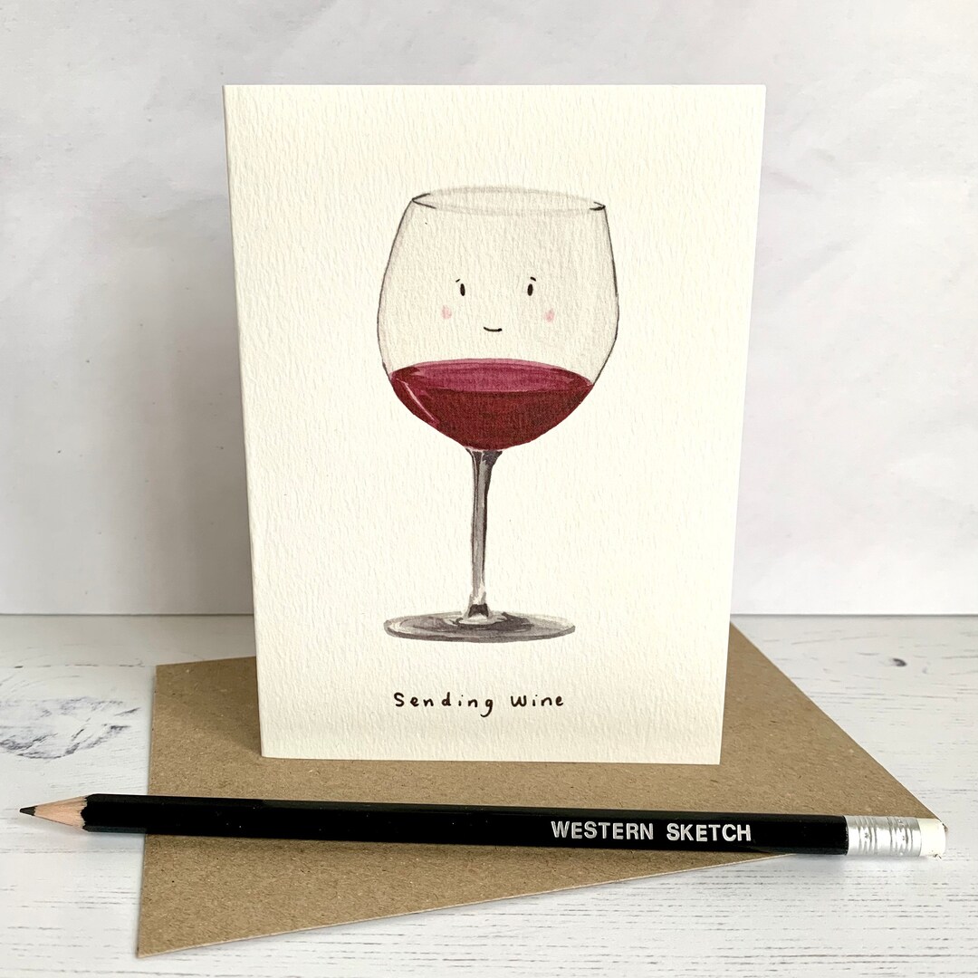 Sending Wine Card Red Wine Card - Etsy