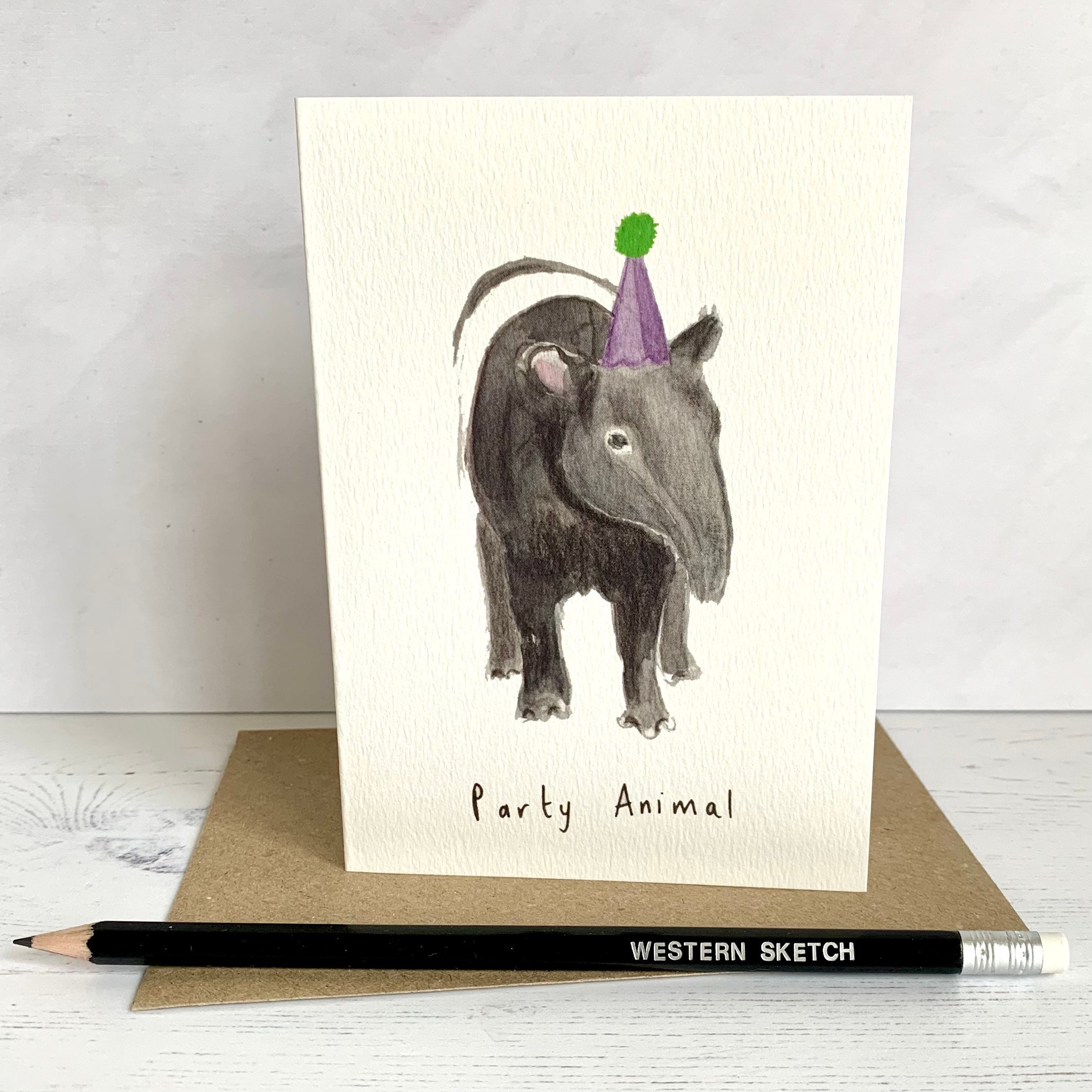 Party Tapir Card Tapir Birthday Card - Etsy UK