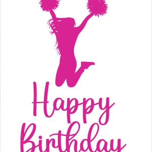 Cheer Birthday Card Printable Cheerleading Birthday Card - Etsy