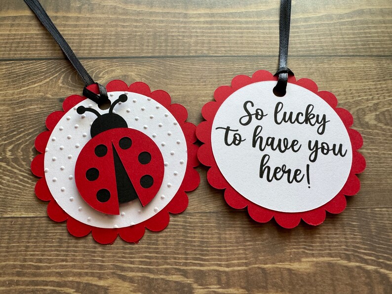Ladybug Thank You Tags; Ladybug Party Tags - Etsy