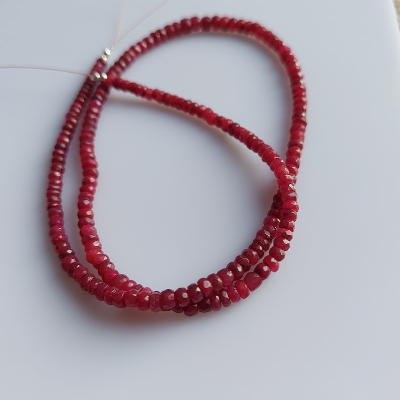 Faceted Ruby Beads: 4mm Rondelle Gemstone String (2-50" Length) - Etsy