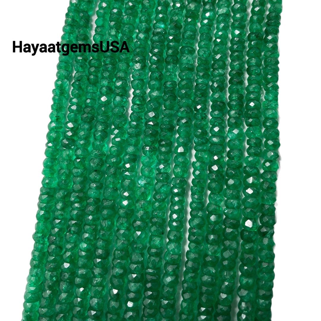 Natural Emerald Beads 10 to 1000 Pieces 4 Mm Size Zambian Cut Faceted ...