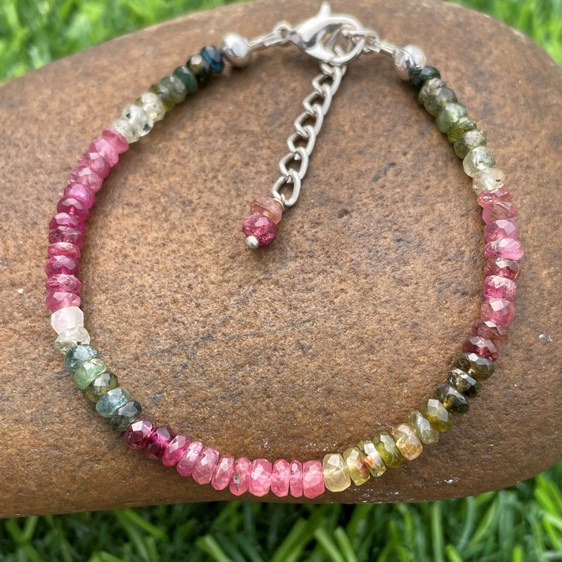 Tourmaline Bead Bracelet - Etsy