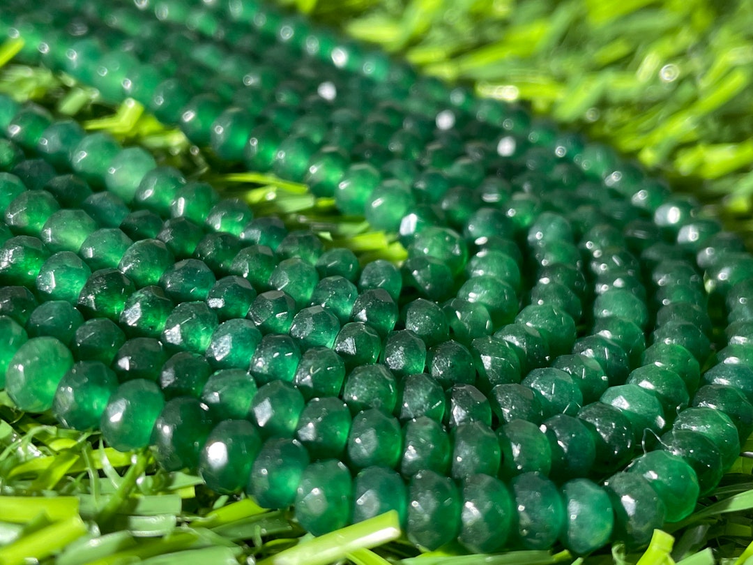Green Emerald Beads Drilled Faceted Zambian Emerald Beads Strand ...
