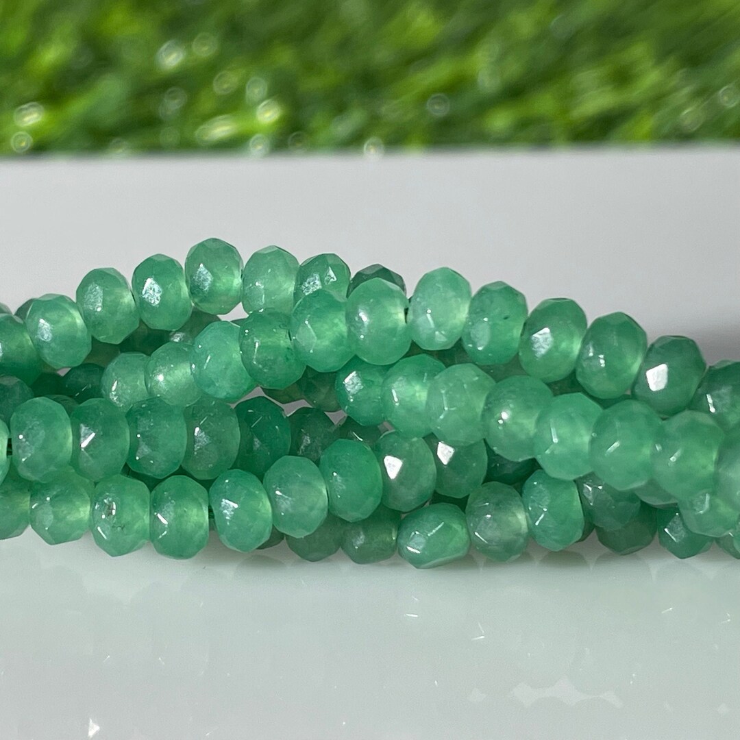 Light Green Emerald Beads Strand for Necklace Making Faceted - Etsy