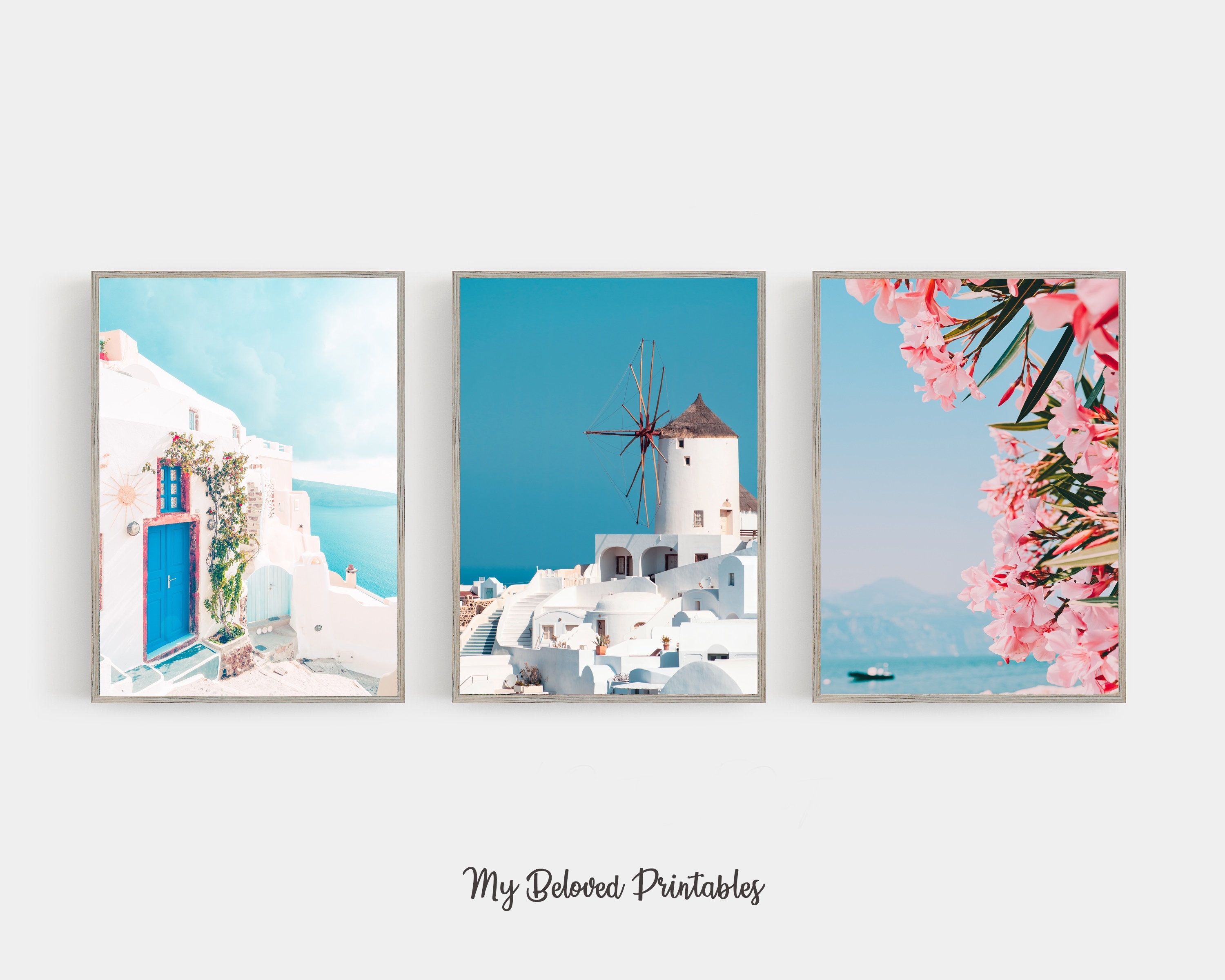 College Dorm Decor Mamma Mia Set of 3 Santorini Greece Prints - Etsy