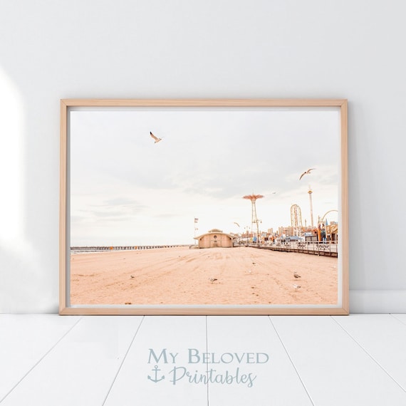 Coney Island NY Prints New York City Printables Travel Beach | Etsy