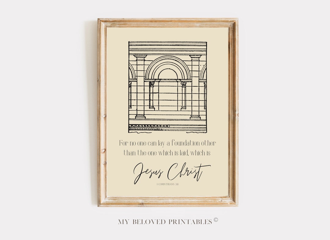 Christian Wall Art Printable Minimal Temple Bible Sketch Jerusalem ...