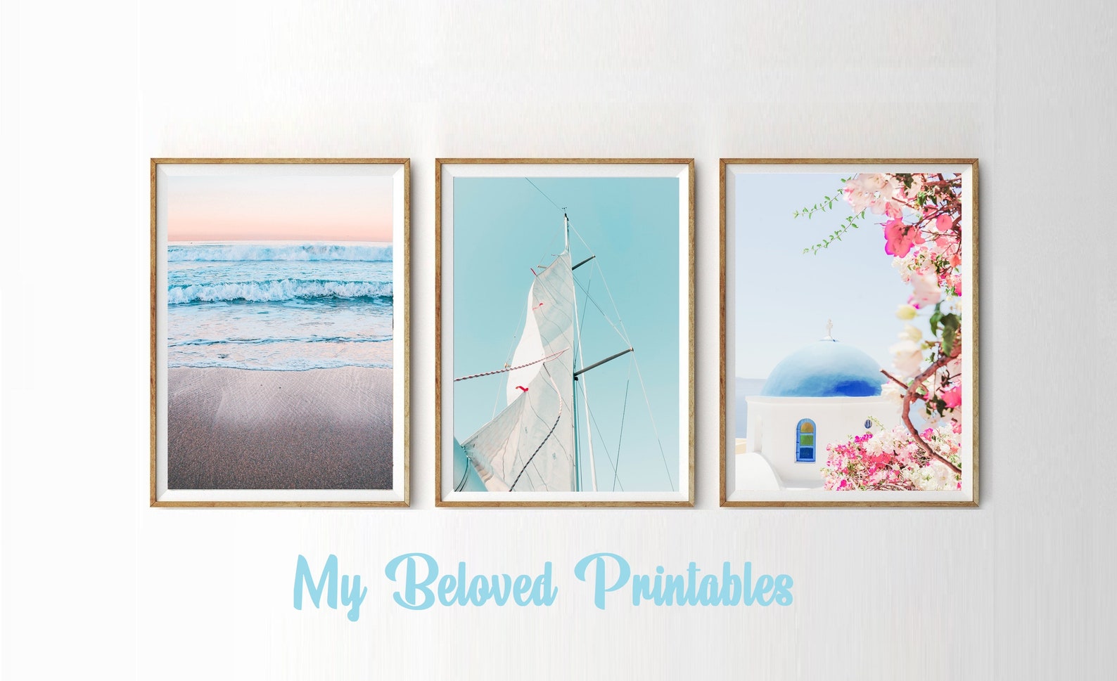 Mamma Mia Print Set of 9 College Dorm Girl Room Decor Santorini Cubicle ...