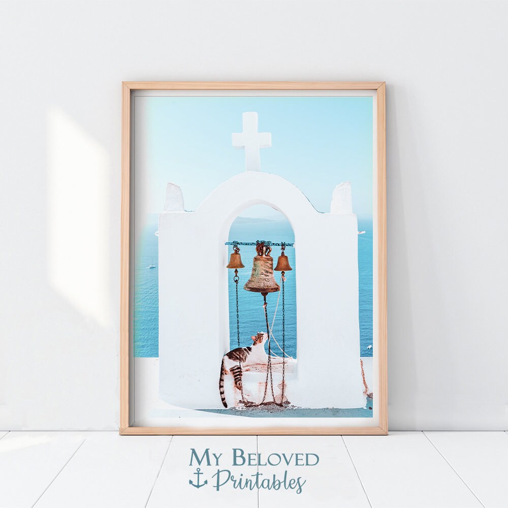Mamma Mia Cubicle Decor Set of 2 Santorini Greek Island Minimalist Wall ...