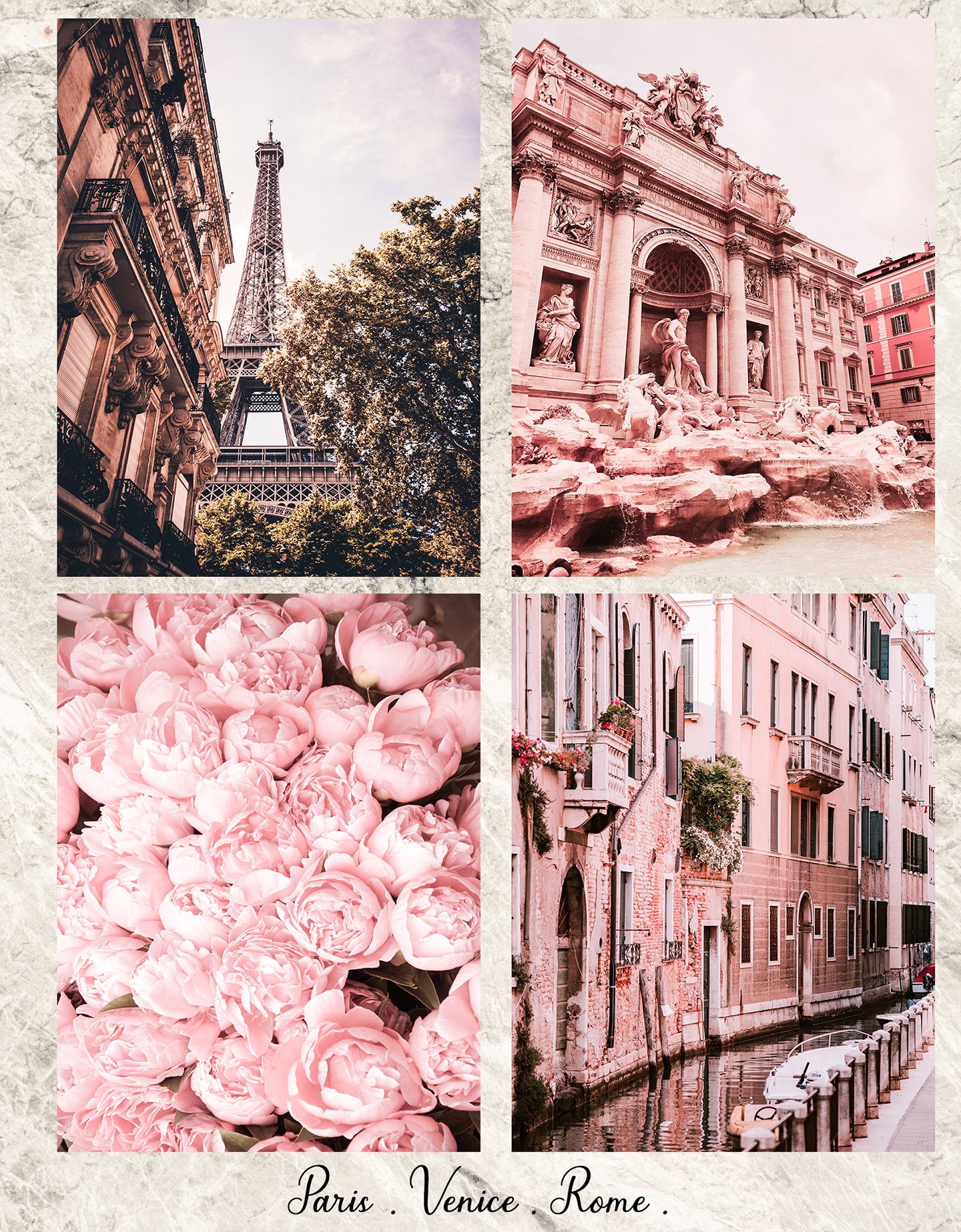 Venice College Dorm Decor Cubicle Decor Romantic Pink Paris Prints ...