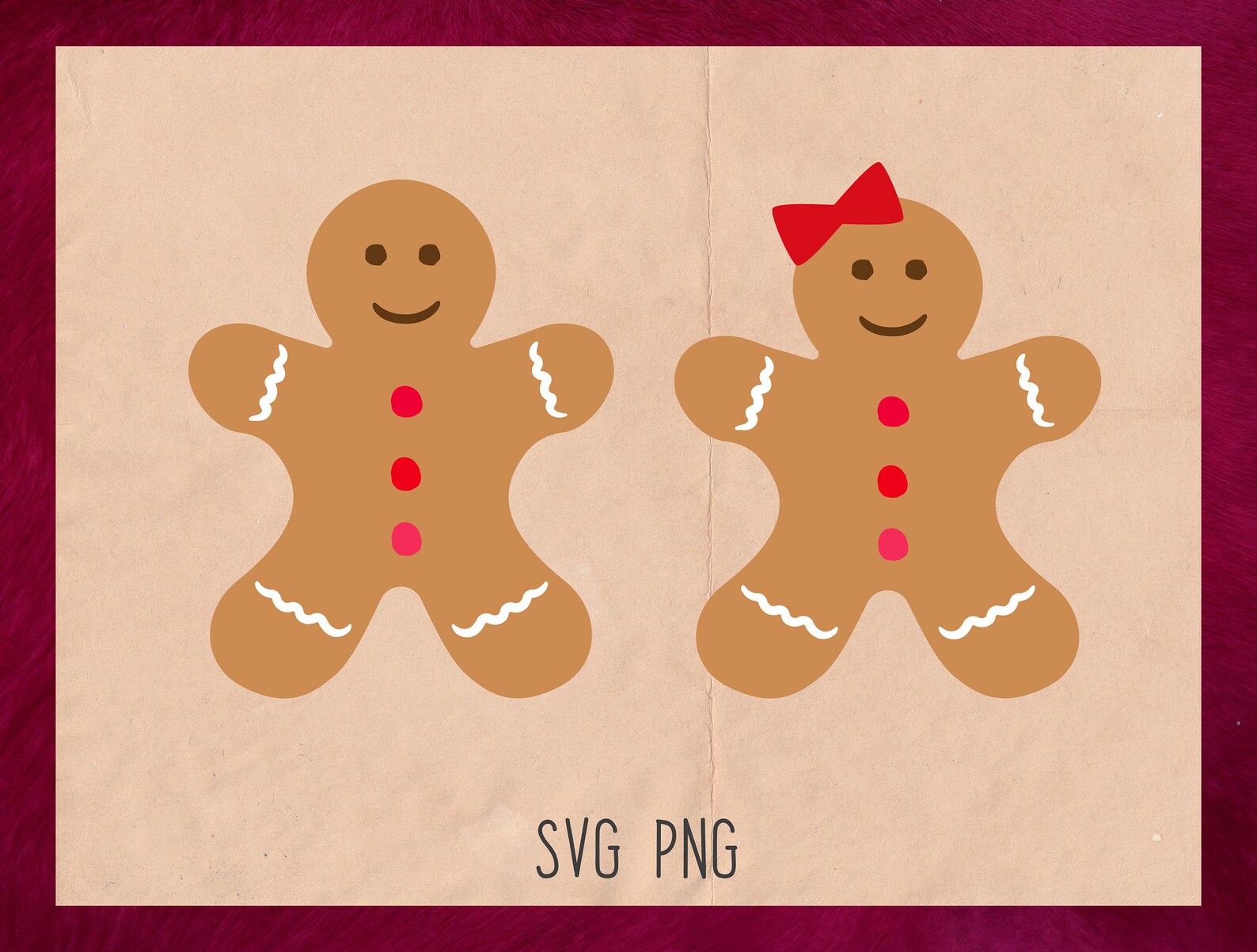 Gingerbread SVG Mr and Mrs Gingerbread SVG Gingerbread Face SVG ...