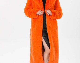 Faux Fur Jacket Orange - Etsy