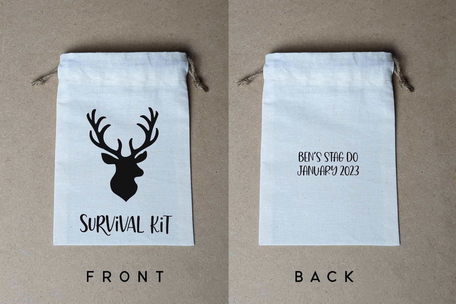 Stag Survival Kit Bag: Optional Custom Text, Bachelor Party Stag Do ...
