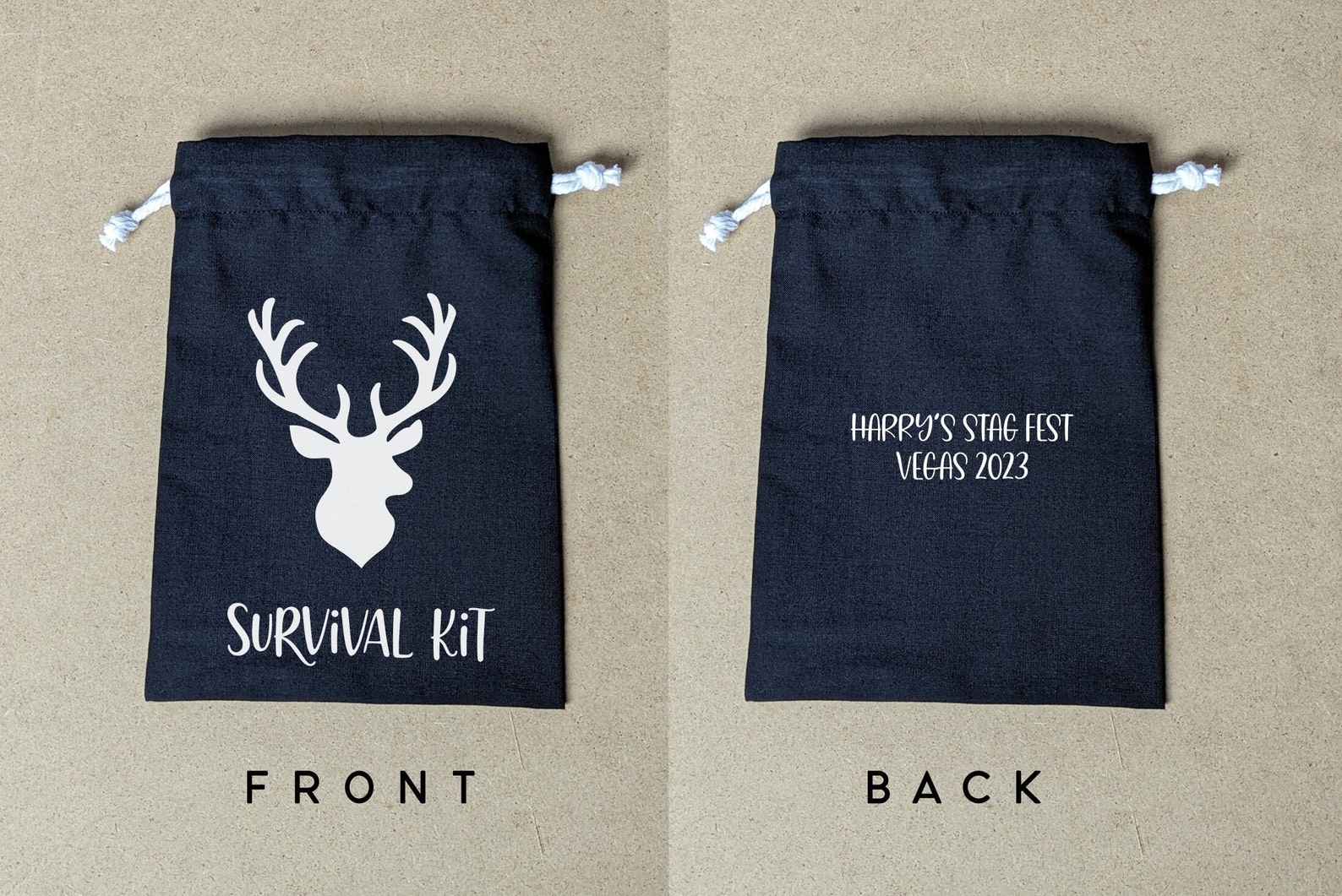 Stag Survival Kit Bag: Optional Custom Text, Bachelor Party Stag Do ...