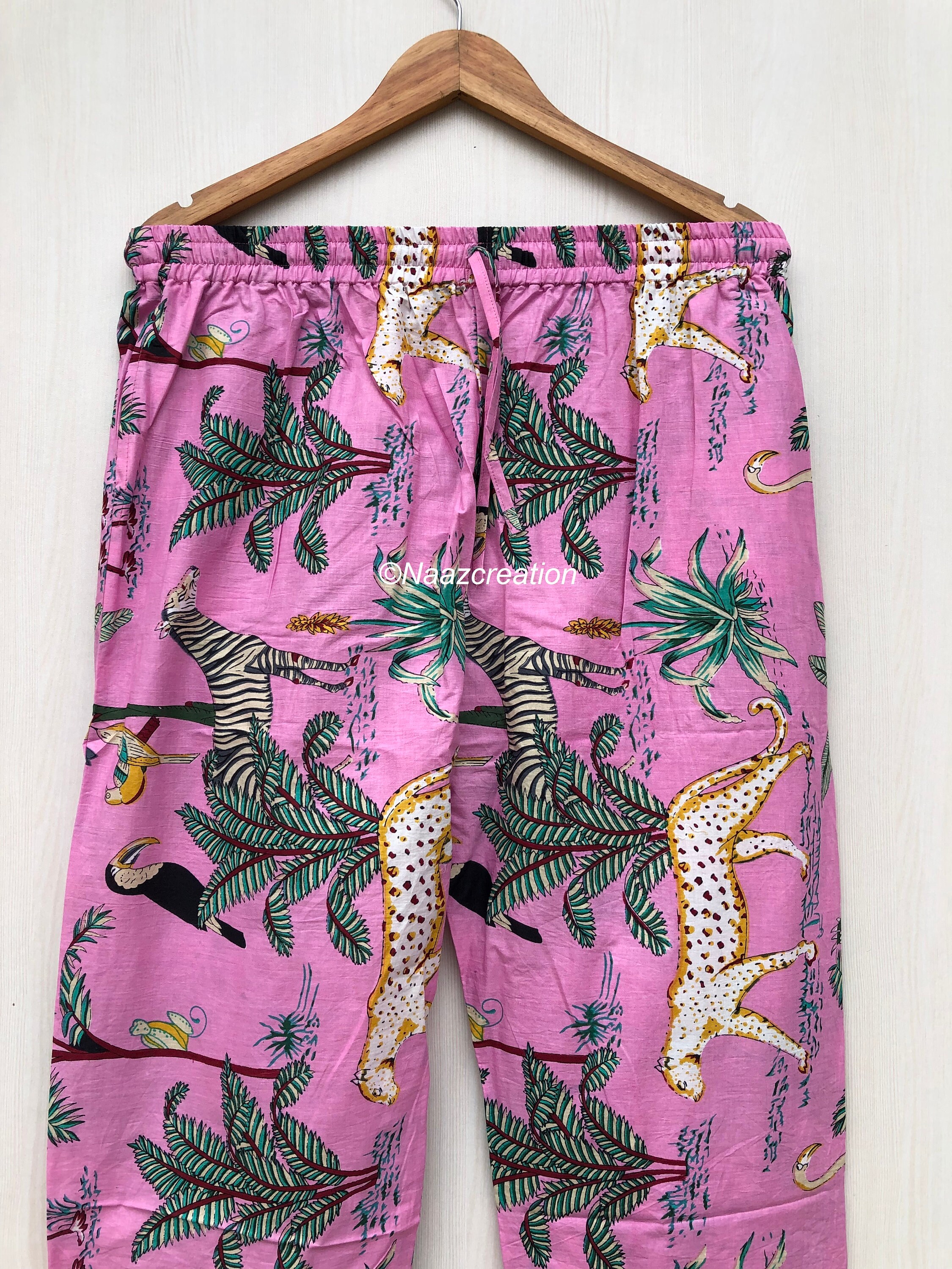 Tiger Print Cotton Pants/ Women Lounge Pants/ Beach Pants/ - Etsy