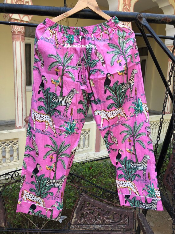 Tiger Print Cotton Pants/ Women Lounge Pants/ Beach Pants/ - Etsy