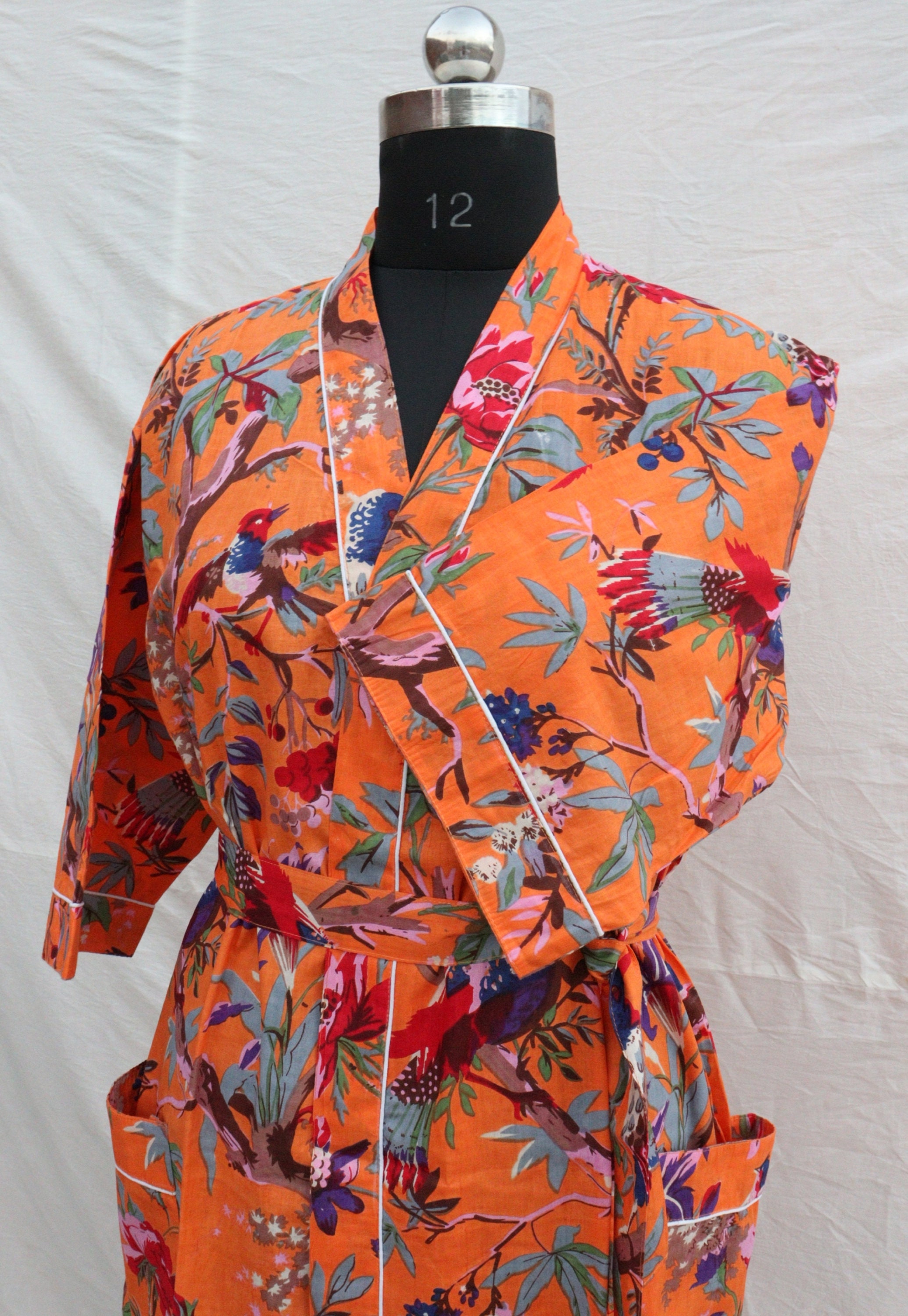 Bird Ofmd Robe Indian Soft Cotton Kimono Bridesmaid Robe - Etsy